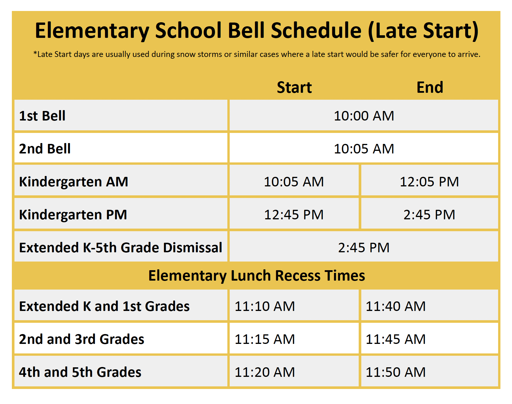 Bell Schedule | Beehive Science and Technology Academy
